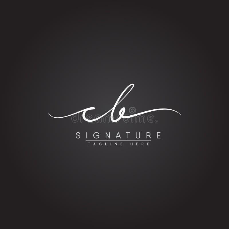 Initial Letter CB Logo - Handwritten Signature Style Logo Stock Vector ...
