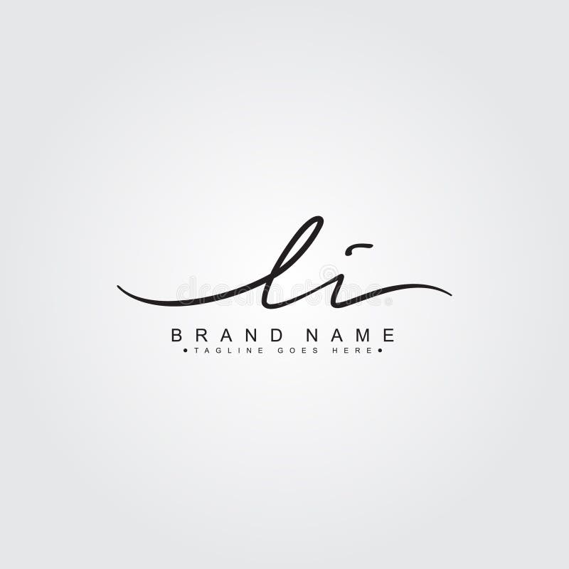 Initial Letter LI Logo - Handwritten Signature Logo Stock Vector ...