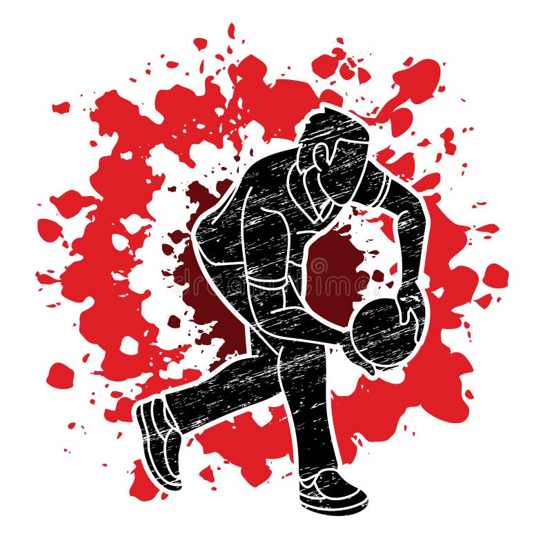 Bowler Bowling Sport Male Player Action Cartoon Graphic Vector Stock ...