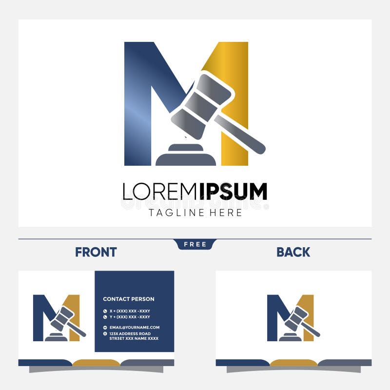 Letter M Initial Hammer Justice Legal Firm Law and Attorney Logo Design ...