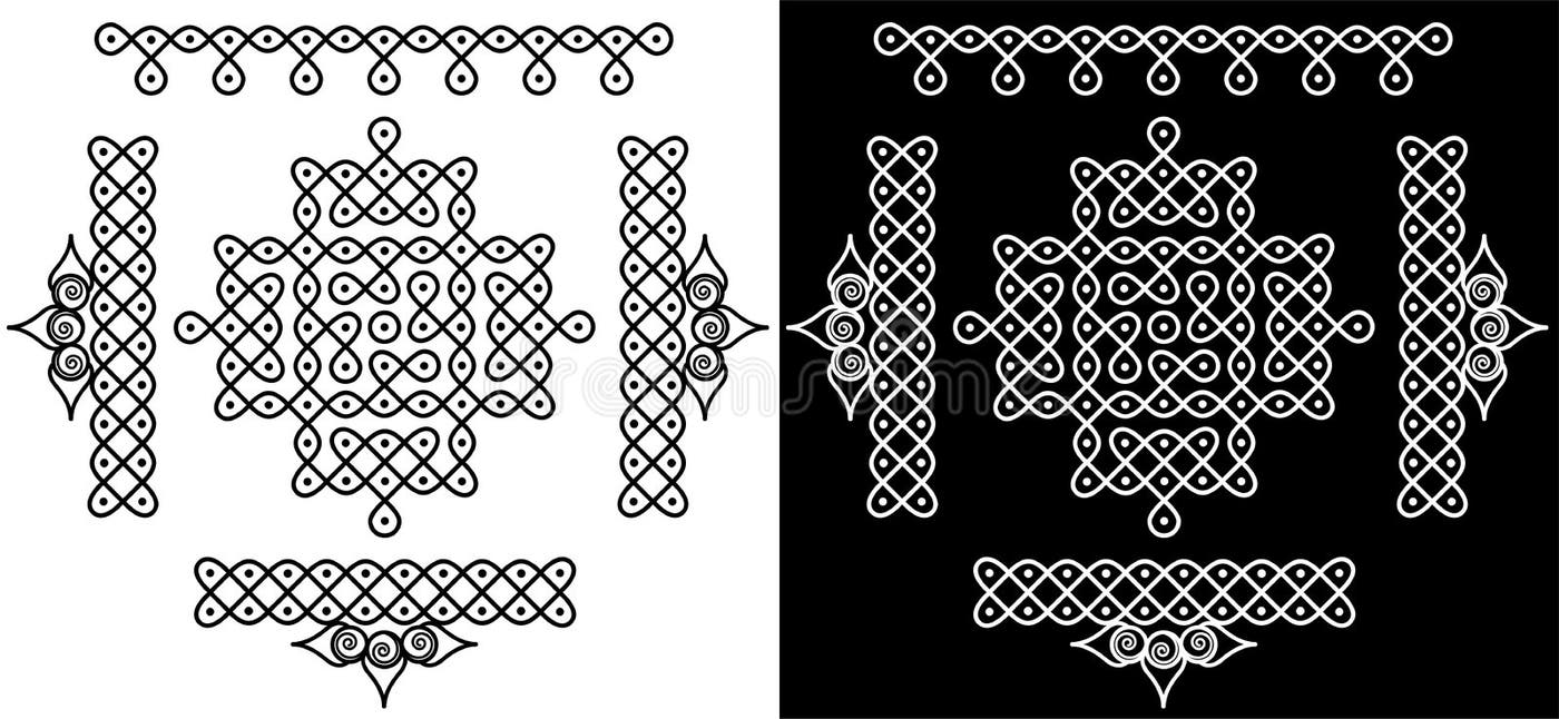 Black White Rangoli Pattern Stock Illustrations – 2,022 Black White ...