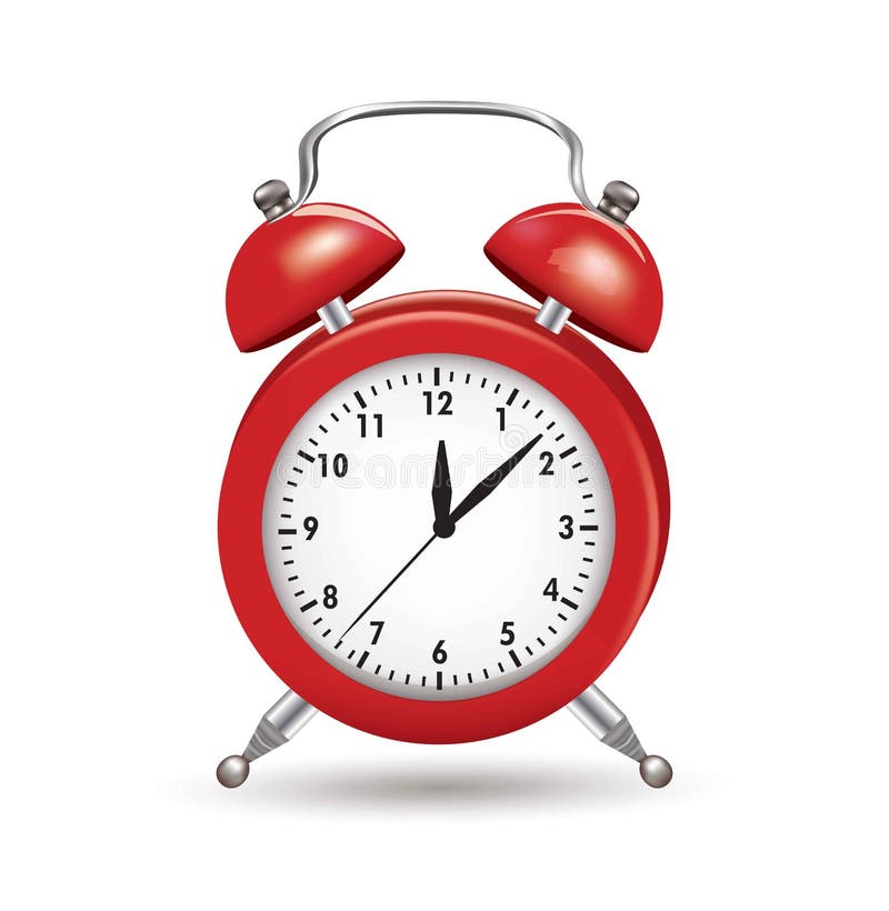 Red realistic clock stock vector. Illustration of metallic - 219702021