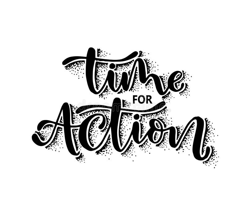 Action Let S Go Hand Lettering Poster. Vector Print Illustration Stock ...