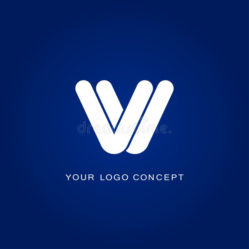 Double `V` Logo. the Design Consists of only One Continuous Line that ...