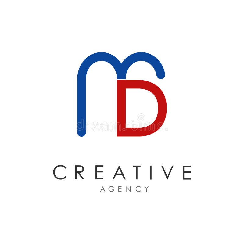 Letter M Initial Logo Red Blue Logo Monogram MD Stock Vector ...