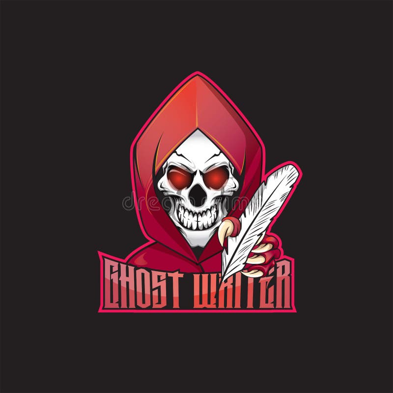 Ghost Skull Mascot Logo Design, with Feather in Hand Stock Vector ...