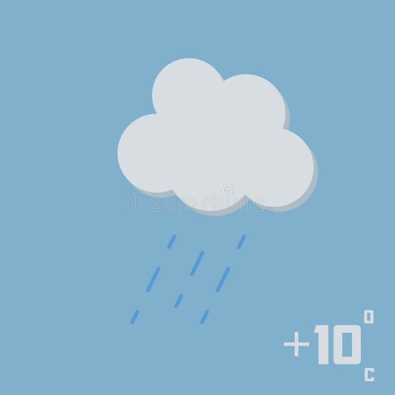 Simple Illustration of Cloudy Weather. Rainy Day Stock Vector ...