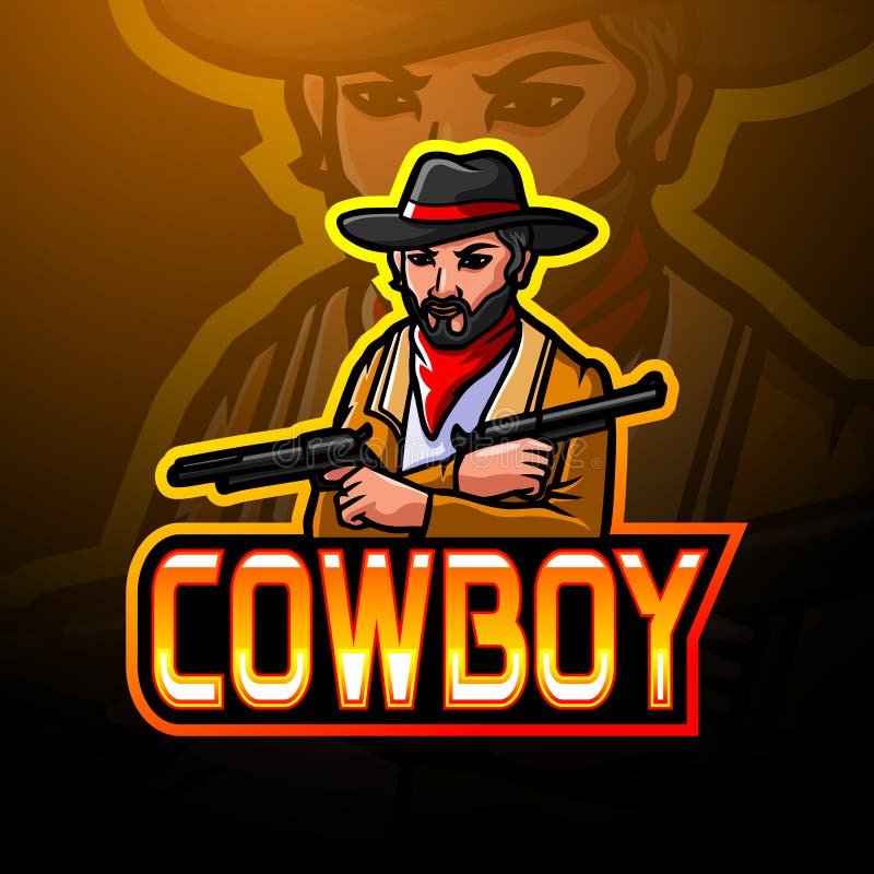 Cowboy Esport Logo Mascot Design Stock Vector - Illustration of mascot ...