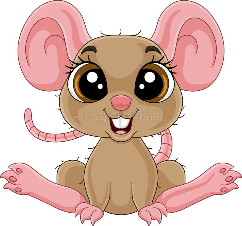 Cartoon Cute Little Mouse Sitting Stock Vector - Illustration of ...