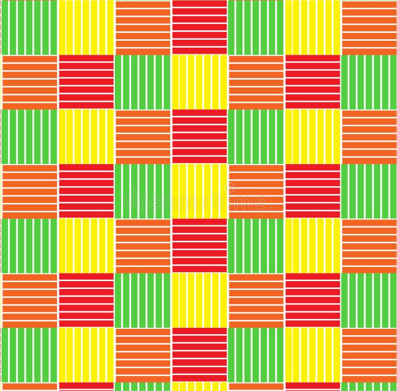 Seamless Linear Pattern, Red Green Yellow Orange, Seamless Vector ...