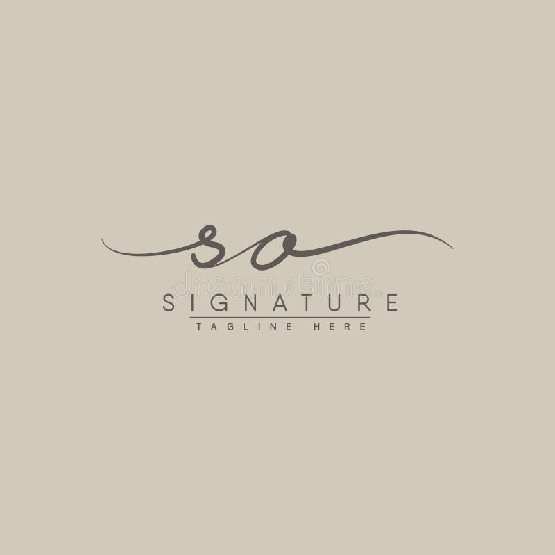 Initial Letter so Logo - Handwritten Signature Logo Stock Vector ...