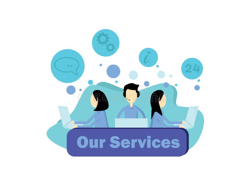 Customer Service, Hotline Operators Consult Customers with Headsets on ...