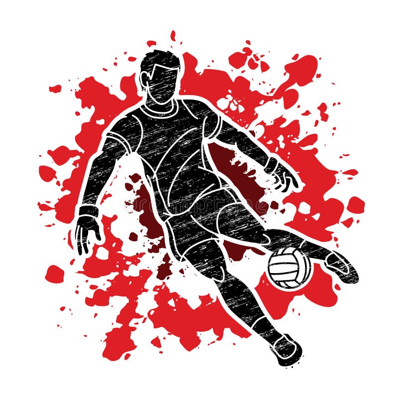 Gaelic Football Sport Male Player Action Cartoon Graphic Vector Stock ...