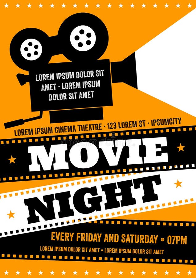 Movie Night / Party Vector Poster Stock Vector - Illustration of video ...