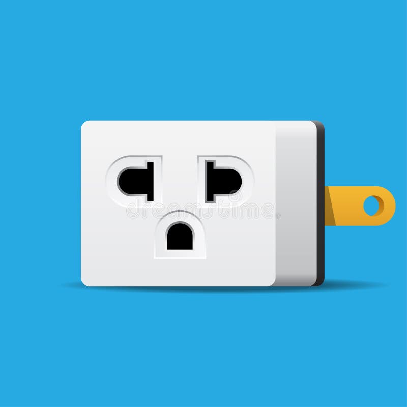 Plug Adapter Icon Isolated on Background Stock Vector - Illustration of ...