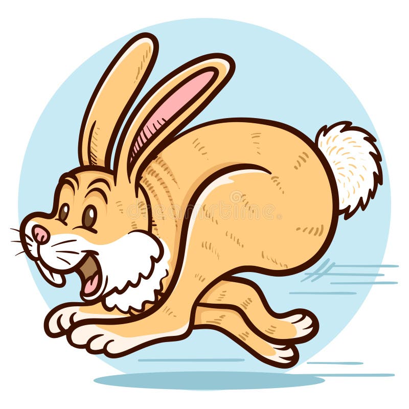 Running Rabbit Clip Art Illustration Stock Vector - Illustration of ...