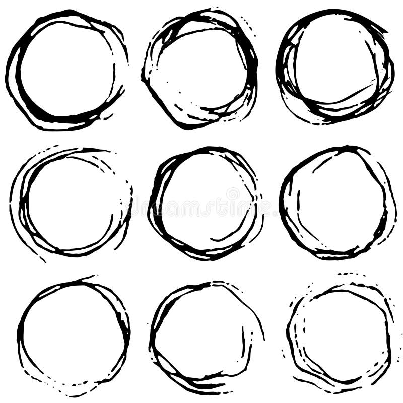 A Set of Frames from Broken Lines and Scribbles. Stock Vector ...