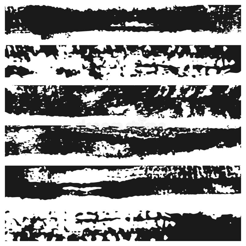 Set of Grunge Brush Strokes. Paint Edges, Ink Borders. Black Paintbrush ...