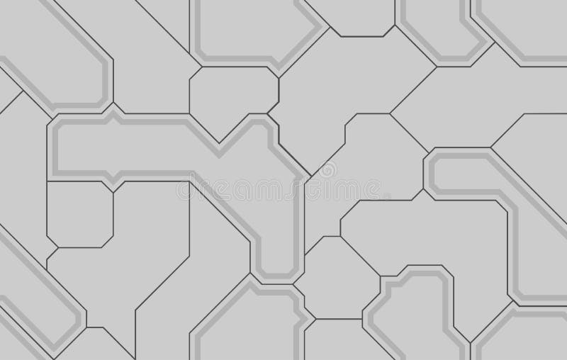 Geometric Pattern. Technology Backdrop. Hi-tech Seamless Monochrome ...