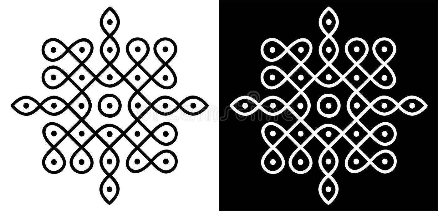 Kolam Rangoli Black White Stock Illustrations – 1,435 Kolam Rangoli ...