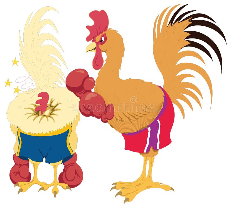 Animated Chickens Fighting