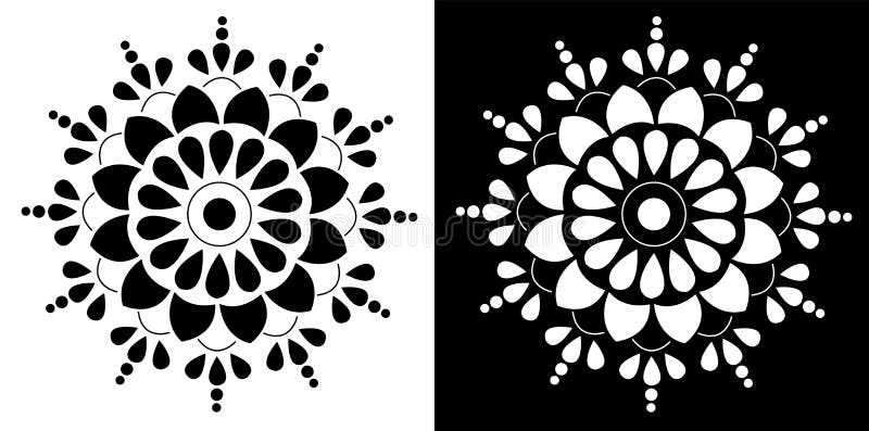 Indian Traditional Rangoli Mandala Design with Flower Petals and Dots ...