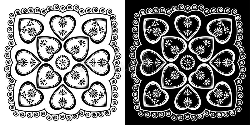 Heart rangoli stock illustration. Illustration of modern - 12378287