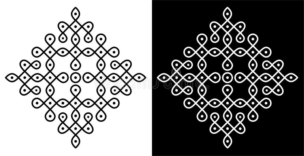 Black White Rangoli Pattern Stock Illustrations – 2,022 Black White ...