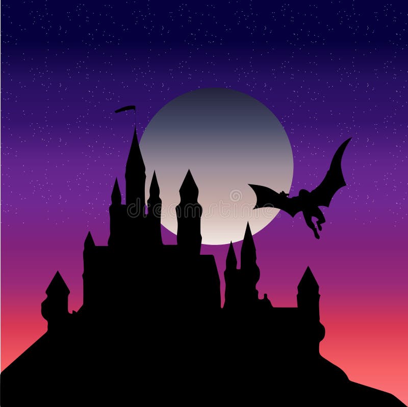 Creepy Creature upon the Mysterious Castle Stock Vector - Illustration ...