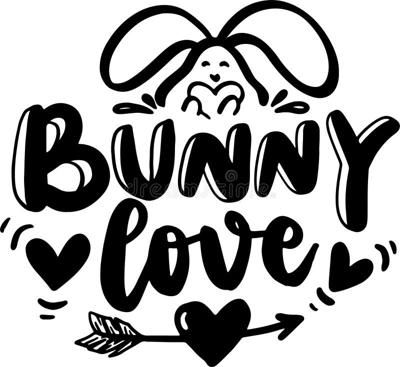 Bunny Love Valentine Card stock illustration. Illustration of bunny ...