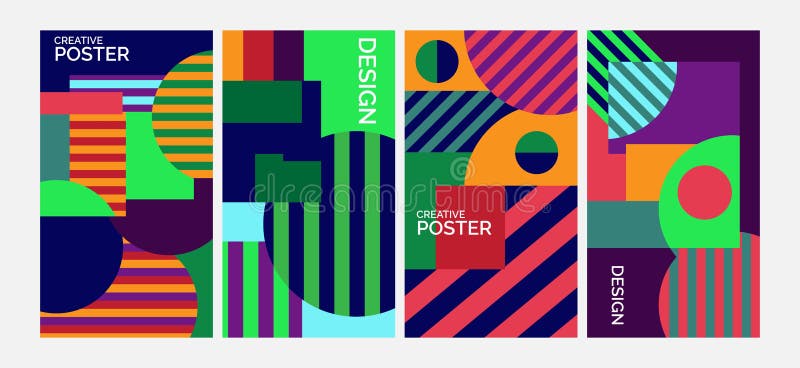 Colorful Creative Geometry Poster and Cover Design Template Stock ...