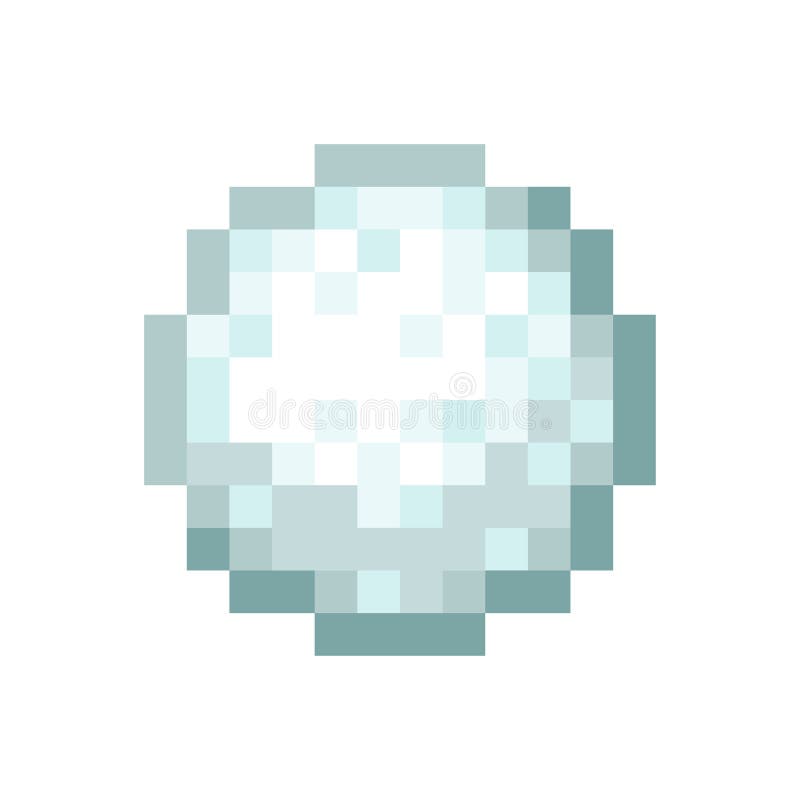Pixel Art of a snowball. stock vector. Illustration of icon - 221105707