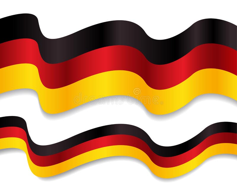 Realistic Flag of Germany with Ribbon Shape Stock Vector - Illustration ...