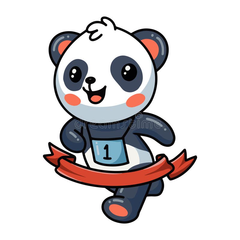 Little Cute Panda Athlete Winner Stock Illustrations – 3 Little Cute ...