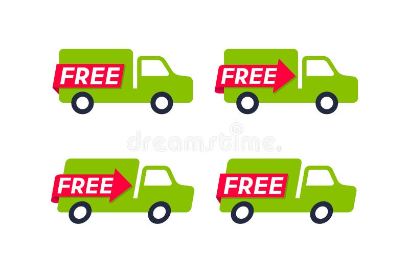 Collection of Free Delivery or Free Shipping Vector Graphic 4 Stock ...