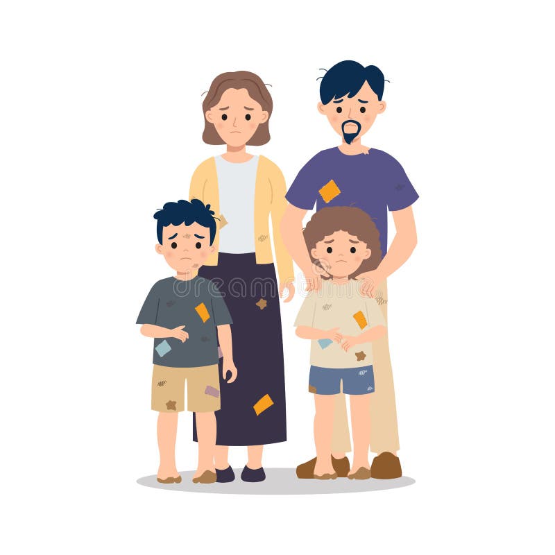 Poor Family Composition stock vector. Illustration of icons - 227754831