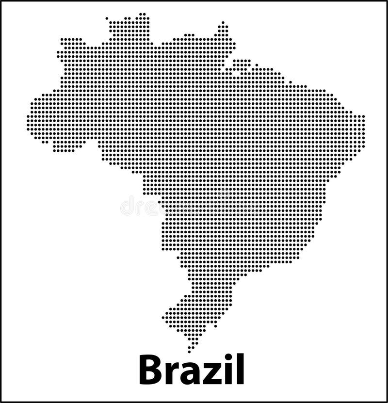 Brazil Country Flag Inside Map Contour Design Icon Logo Stock Vector ...