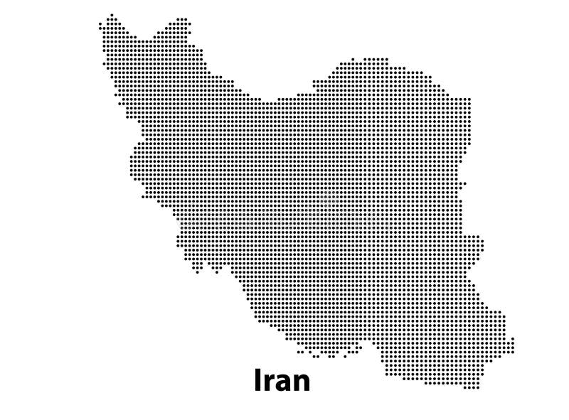 Vector Halftone Dotted Map of Iran Country Stock Vector - Illustration ...