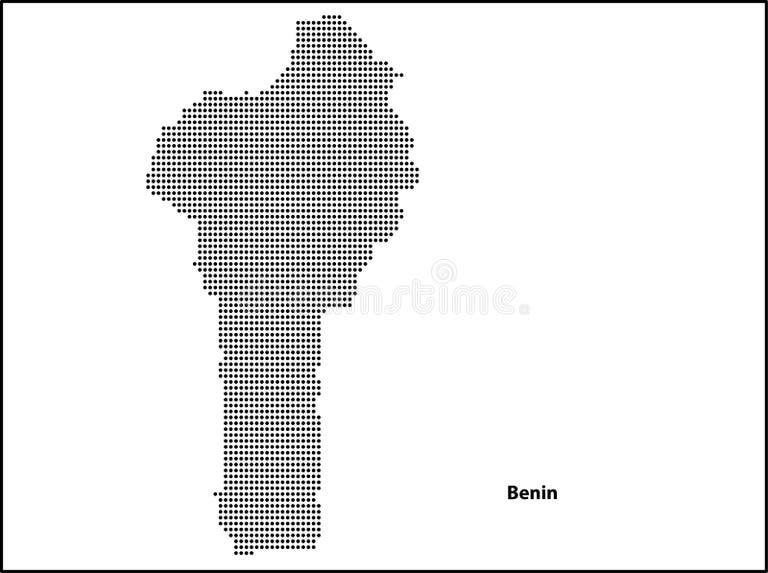 Vector Halftone Dotted Map of Benin Country Stock Vector - Illustration ...