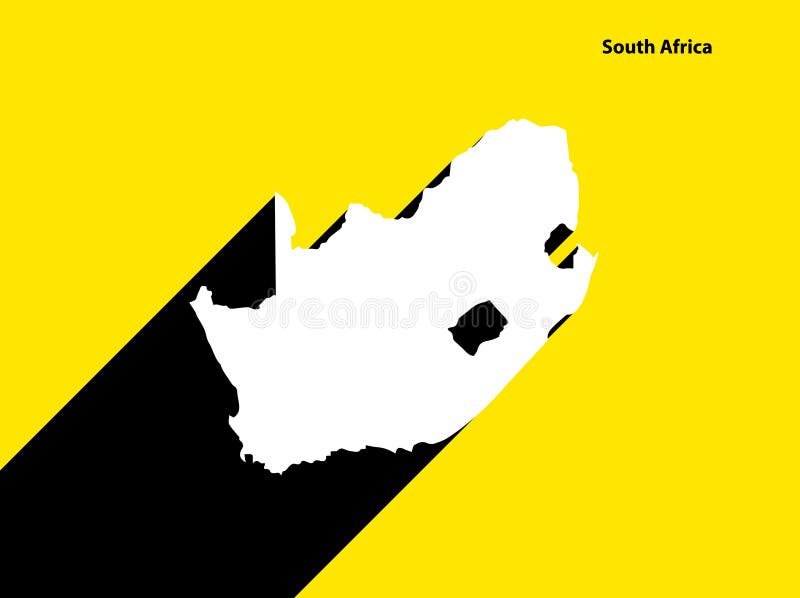 South Africa Map on Retro Poster with Long Shadow. Stock Vector ...