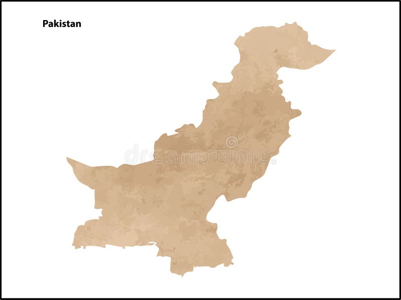 Old Vintage Paper Textured Map of Pakistan Country Stock Vector ...