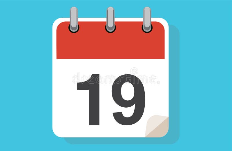 Calendar Day Nineteen Date Icon Stock Vector - Illustration of agenda ...