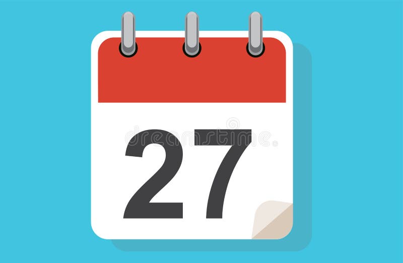 Day Twenty-seven. Simple Calendar with Date 27. Flat Calendar Icon ...