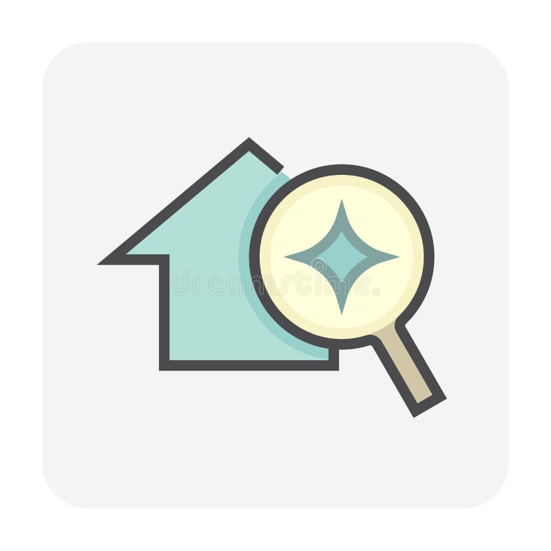 Search House Vector Icon Design. 64x64 Px Stock Vector - Illustration ...