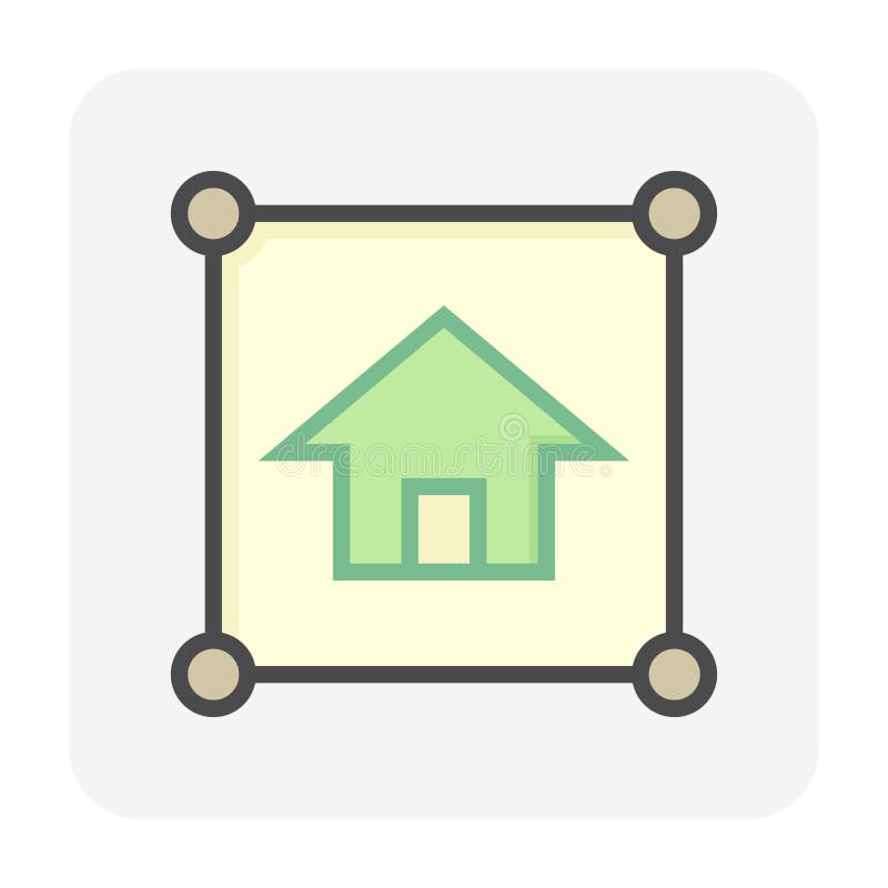 Land Plot and House Vector Icon. 64x64 Pixel. Stock Vector ...