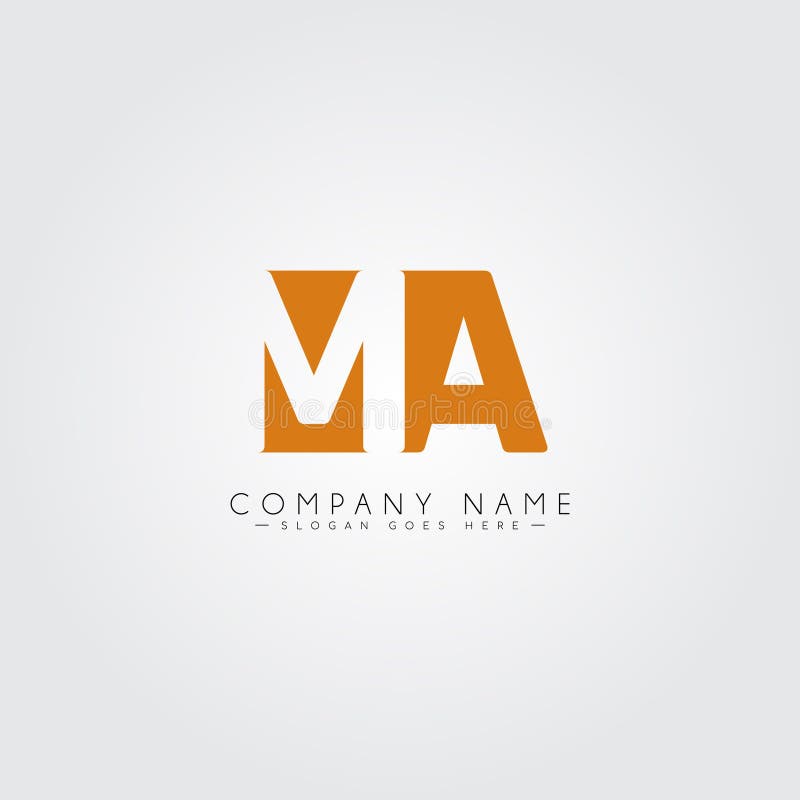 Initial Letter MA Logo â€“ Simple Business Logo in Minimal Style Stock ...