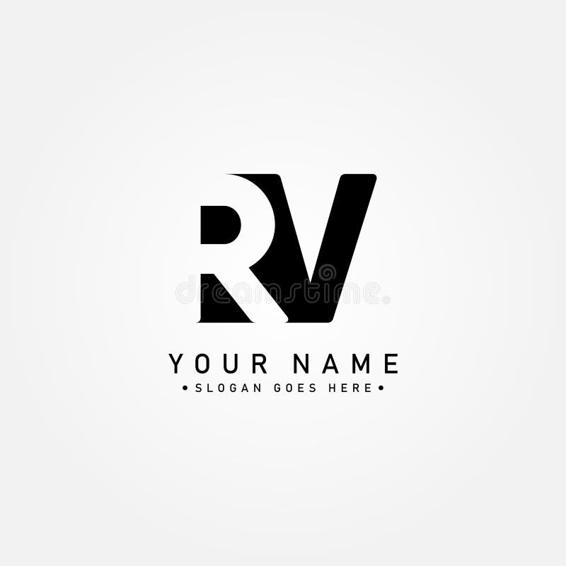 Initial Letter RV Logo â€“ Simple Business Logo in Minimal Style Stock ...