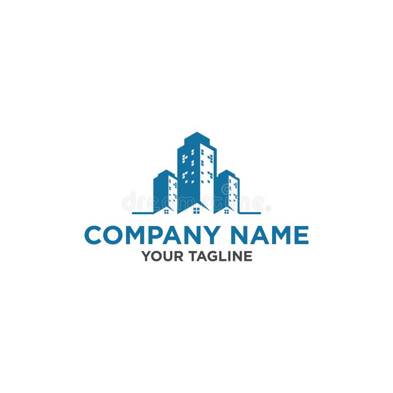 The Concept of a Simple Property Logo with a Roof of a House and a ...