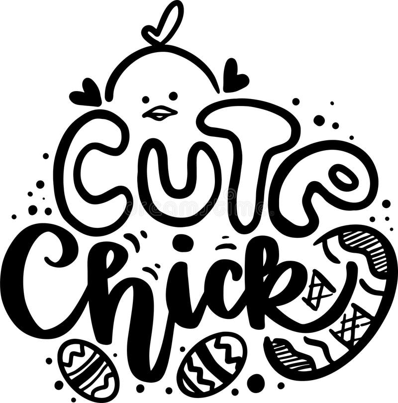 Cute Chick Lettering Quotes Stock Vector - Illustration of cute, bunny ...