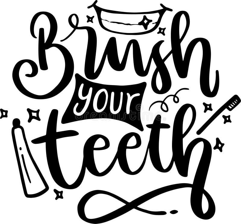 Brush Your Teeth stock vector. Illustration of icon - 221470466